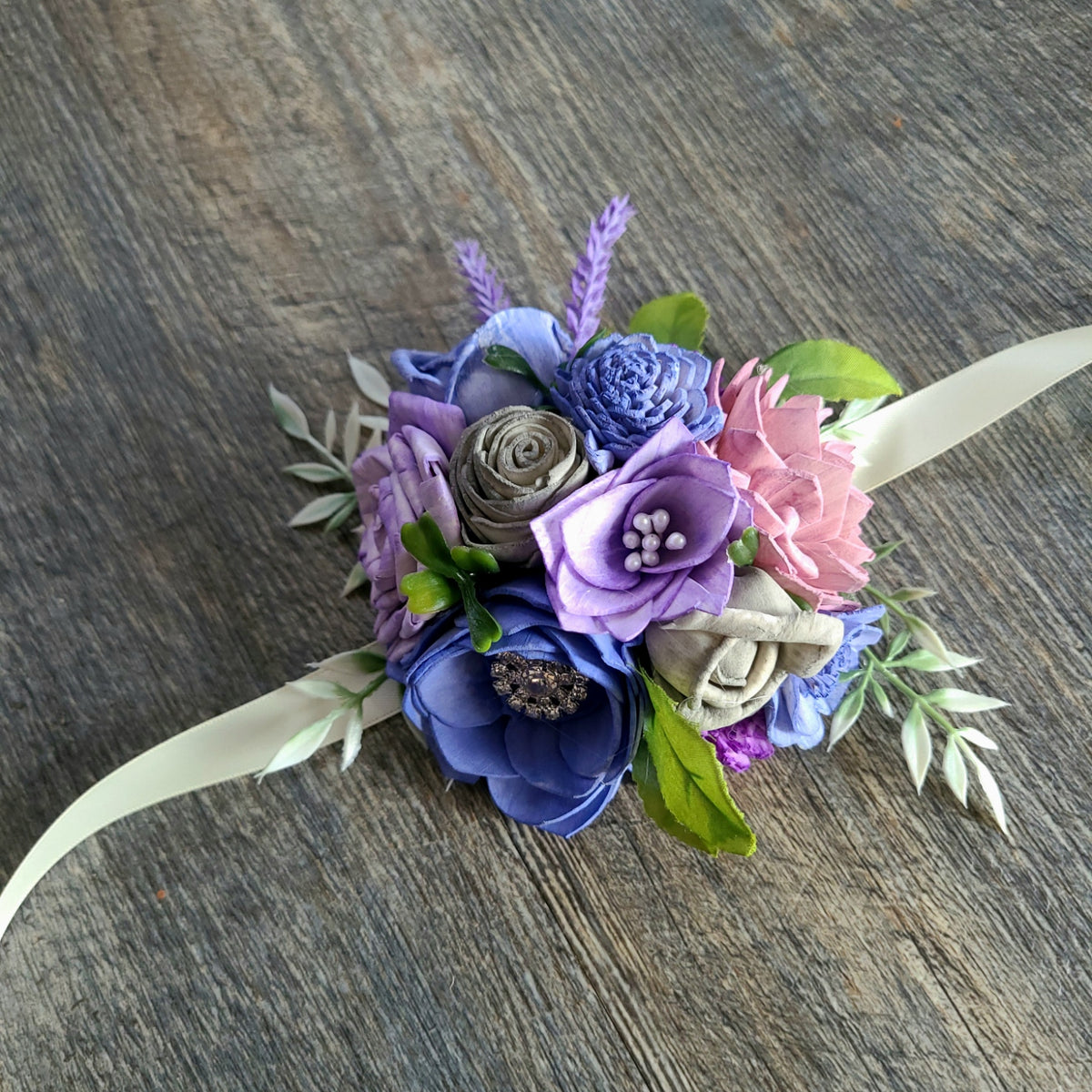 Deluxe Purple and Periwinkle Prom Corsage and Boutonniere Set – My ...
